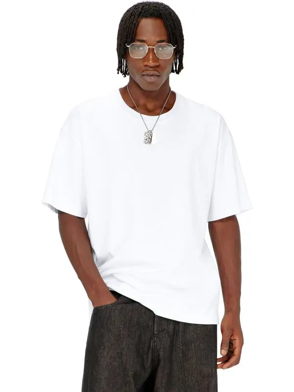 DIESEL® Cotton-interlock T-shirt With Logo Embroidery - White