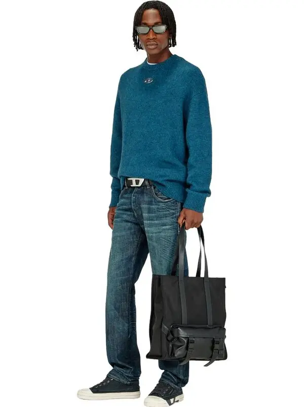 DIESEL® Wool And Alpaca Blend Sweater With Oval D Logo - Green