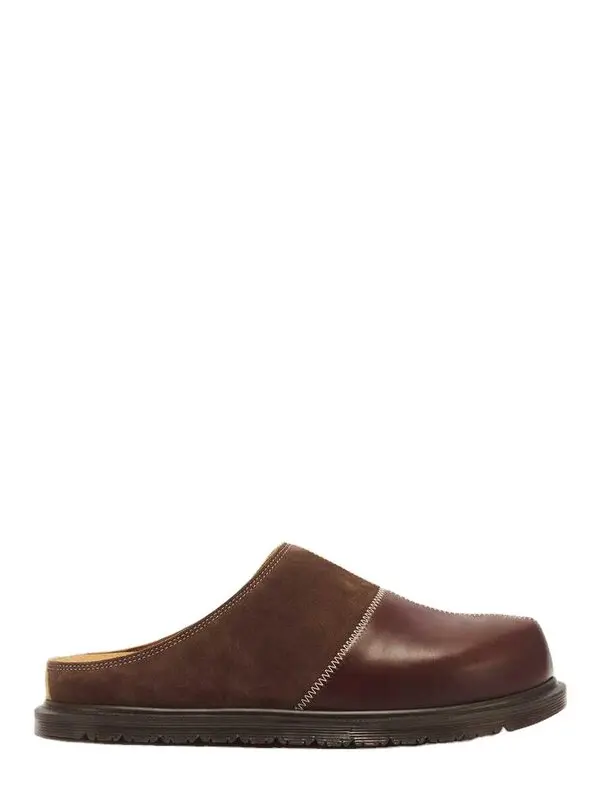 Dr. Martens San Patchwork Leather & Nubuck Mules - Brown