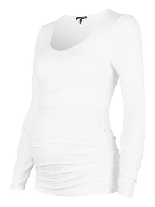 Isabella Oliver The Scoop Maternity Top - Pure White