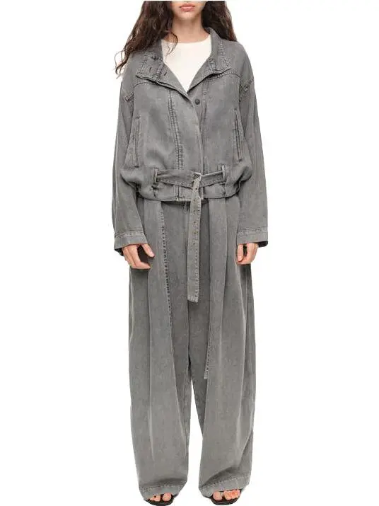 Bimba Y Lola Fluid Denim Jacket - Washed Grey