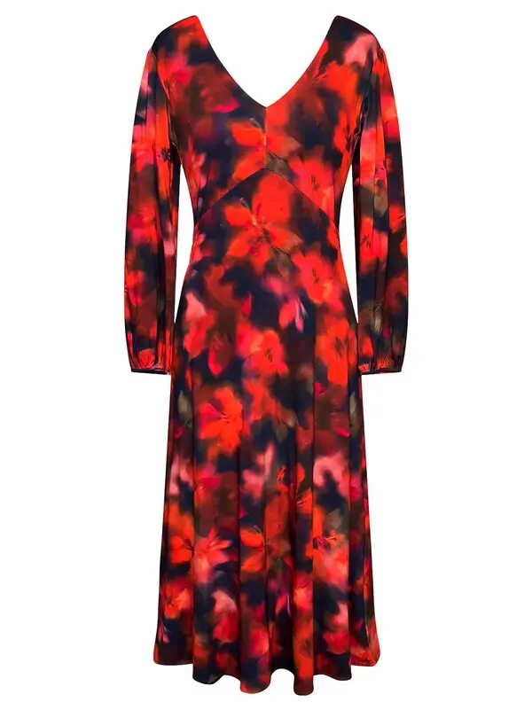 ALIE STREET LONDON Cecelia Midi Dress Midnight Ember - Blue/red