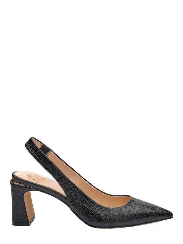 Vince Camuto Hamden Slingback Pumps With Pointed Toe And Architectural Heel - Black