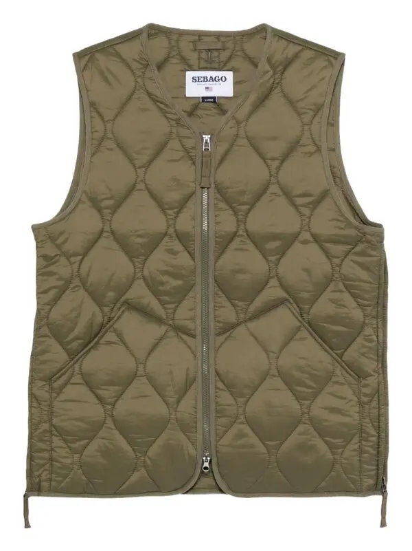 SEBAGO Quilted Zip-front Vest - Brown