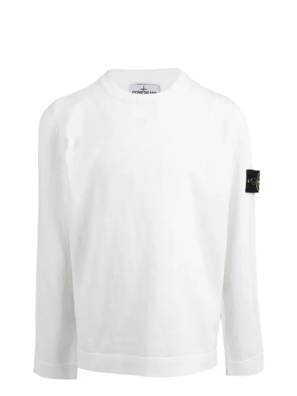 Stone Island Logo Patch Crewneck Sweatshirt - White