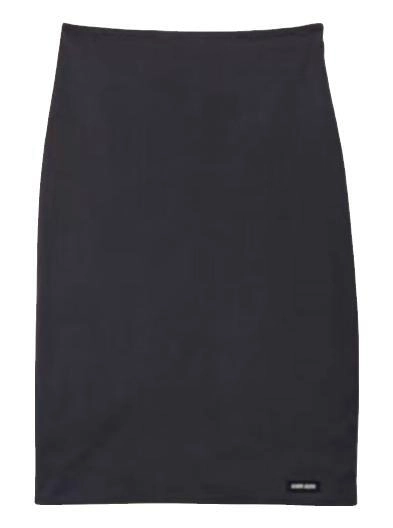 Miu Miu Stretch Poplin Skirt - Black