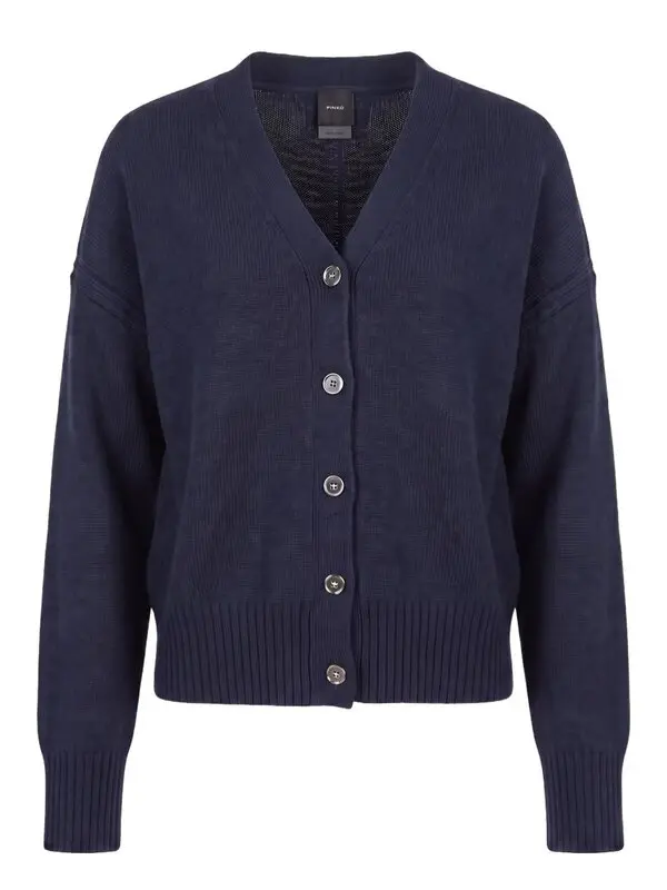 Pinko Long-sleeved V-neck Cardigan - Black