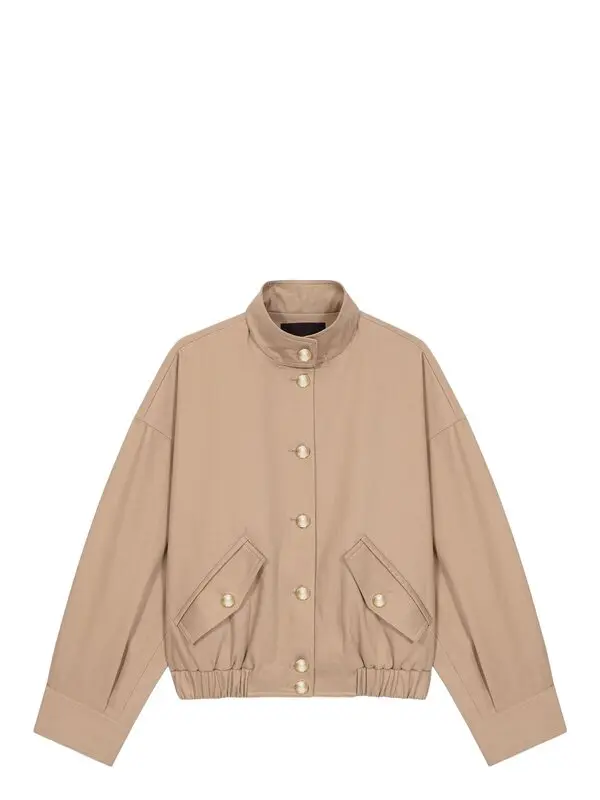 Maje Cotton Bomber Jacket - Green