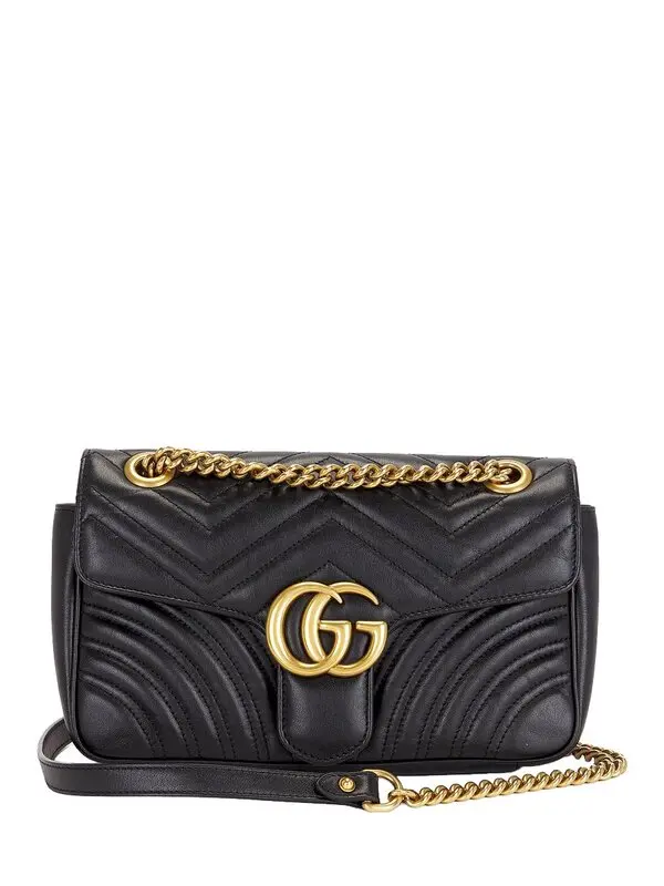 Gucci Gg Marmont Shoulder Bag In Red - Black
