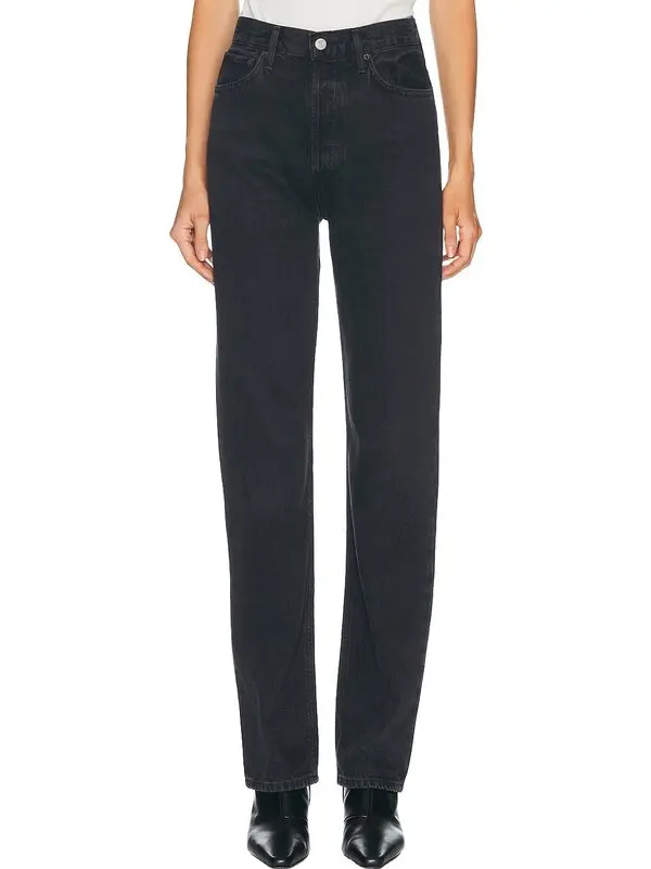 AGOLDE 90s Pinch Waist Long Jean In Black - Vanta