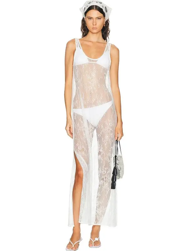 ELCE Kyoko Maxi Dress In White - Bianca