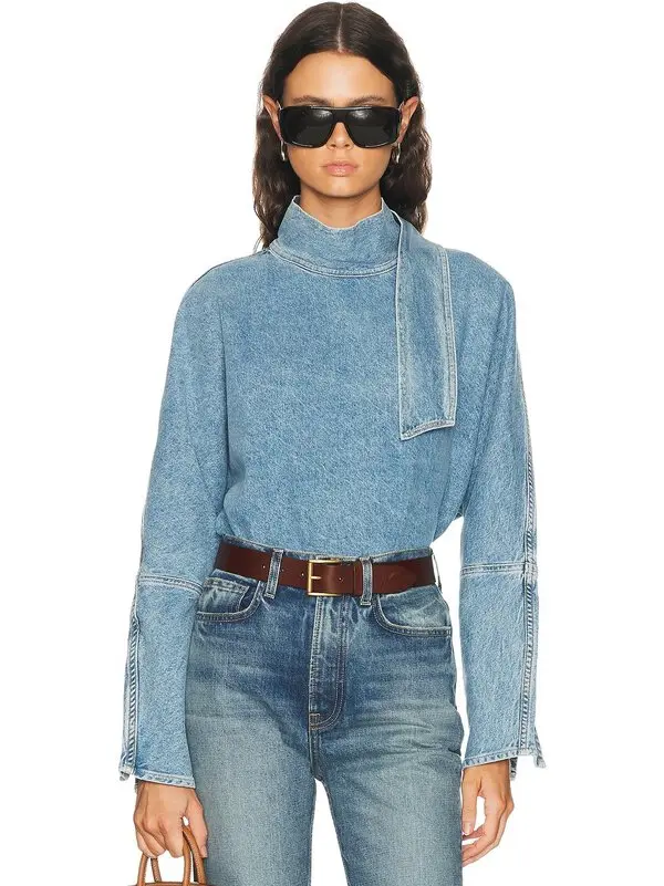 AGOLDE Kembra Top In Blue - Magnify