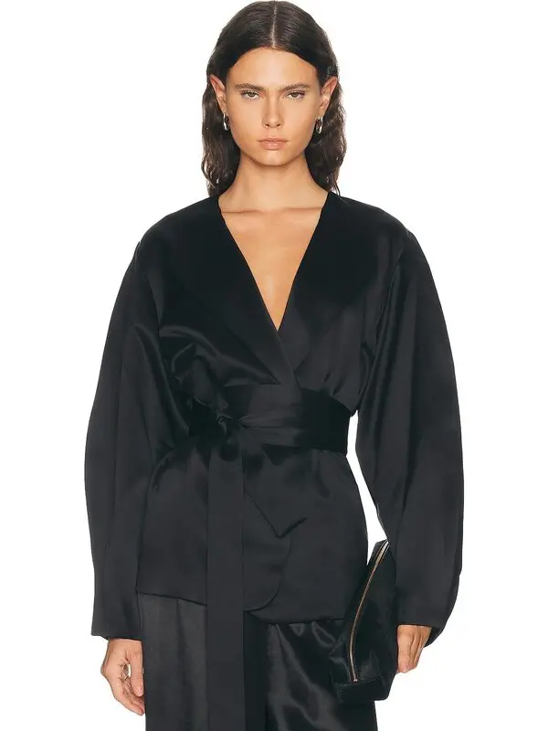 THE SEI Blouson Tie Jacket - Black