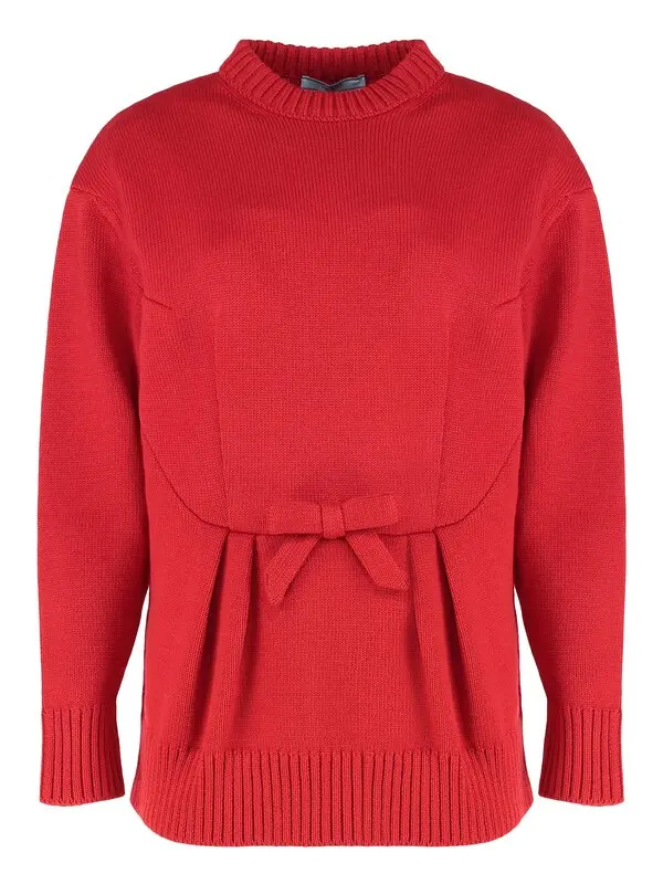 Prada Ribbed Wool Oversized Sweater - Red