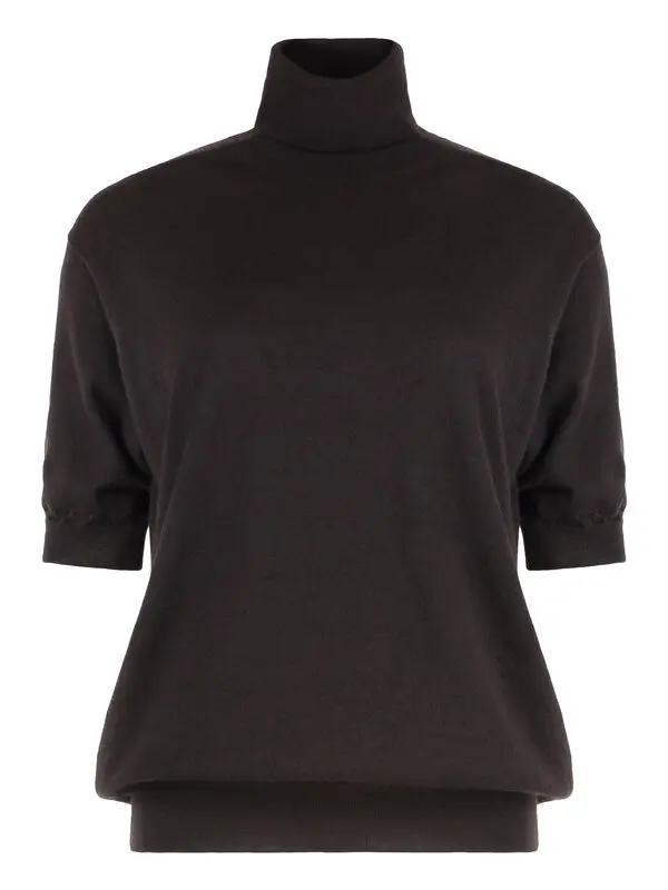 Prada Ribbed Cashmere Turtleneck Sweater - Brown