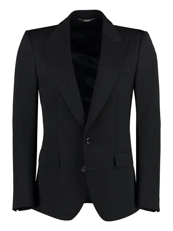 Dolce & Gabbana Single-breasted Virgin Wool Jacket - Black