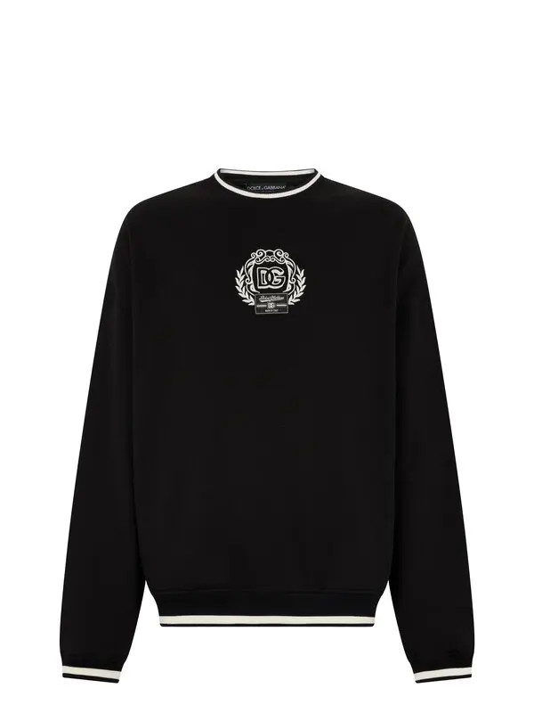 Dolce & Gabbana Logo Detail Cotton Sweatshirt - Black