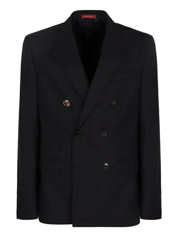 Gucci Double-breasted Wool Jacket - Black