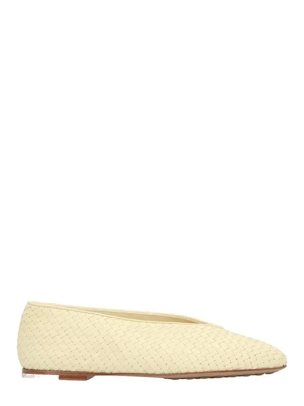Bottega Veneta Lambskin Woven Ballerina Flats - Yellow