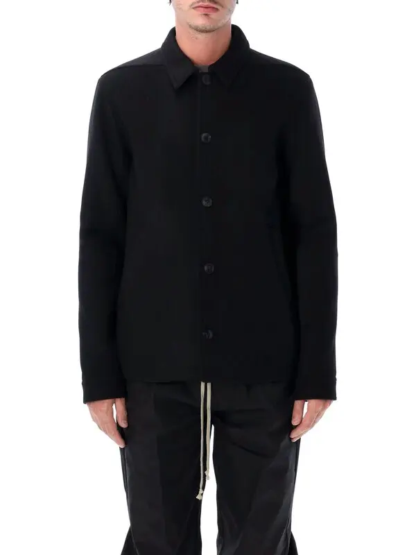 Rick Owens Button Front Wool Jacket - Nero