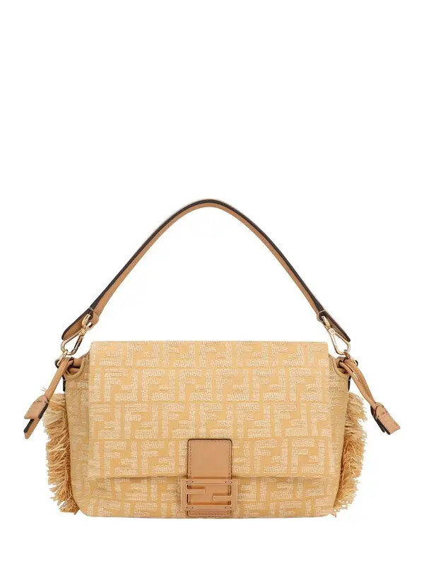 Fendi Mamma Baguette Medium Handbag - Ecru