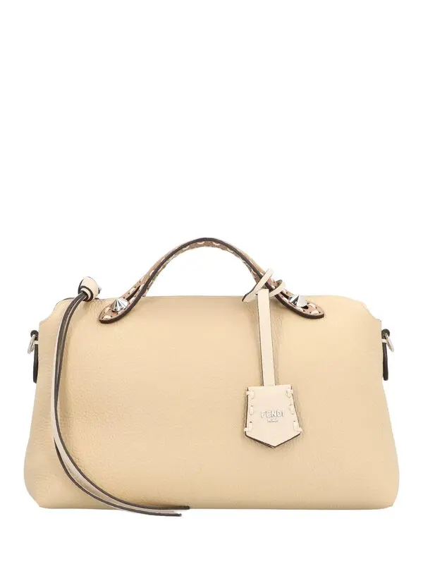 Fendi By The Way Selleria Pebbled Calfskin Mini Leather Handbag - Beige