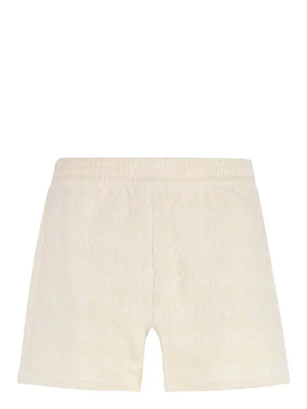 Tory Burch Terry Cloth Jacquard Logo Mini Shorts - Ivory
