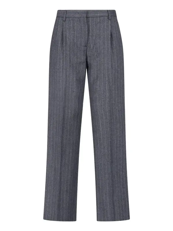 LARDINI Tailored Pinstripe Trousers - Grey