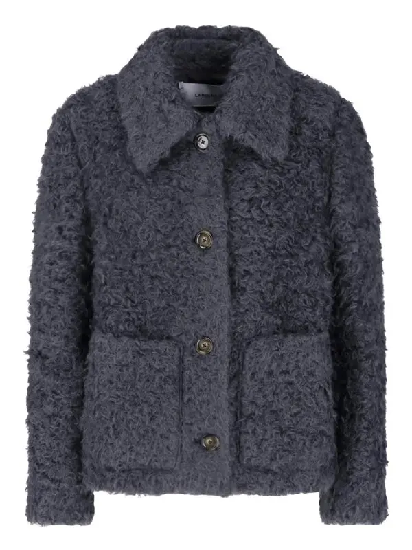 LARDINI Textured Mohair Tailored Jacket - Grey