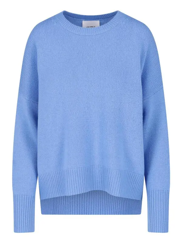 LISA YANG 100% Cashmere Crew Neck Sweater - Light Blue
