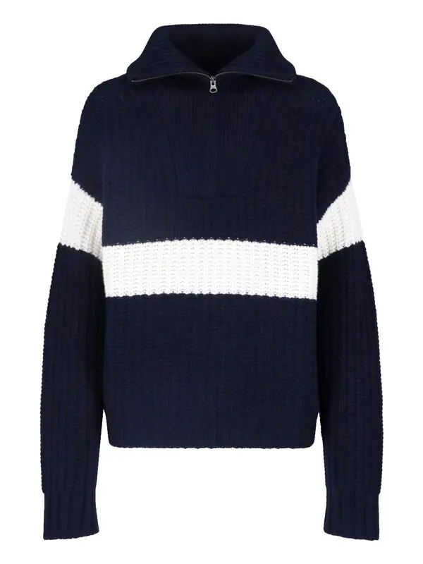 LISA YANG 100% Cashmere V-neck Pullover - Blue
