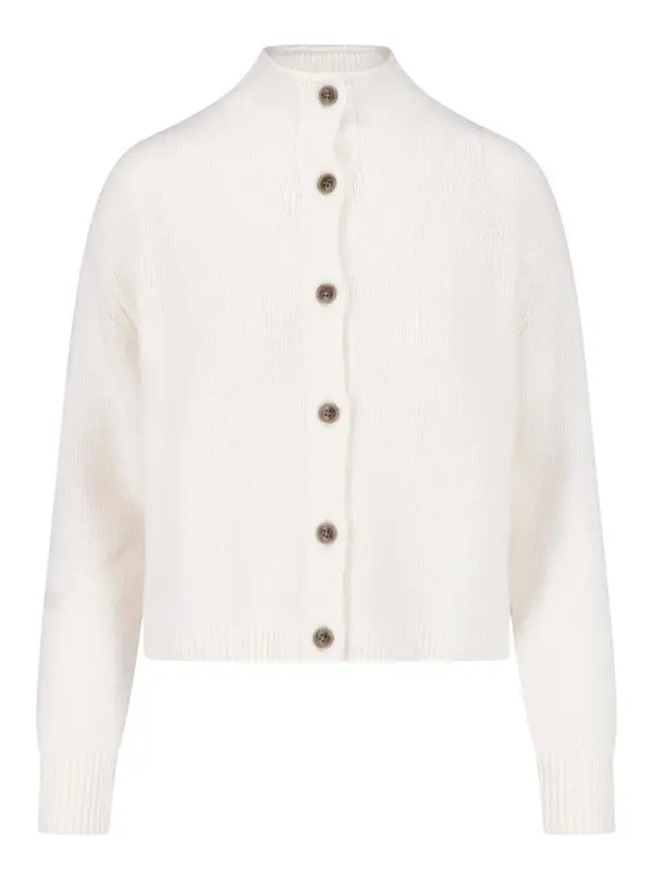 LISA YANG Cashmere Crewneck Cardigan - White