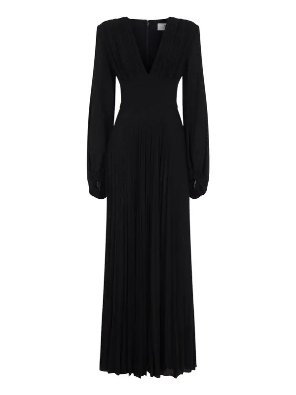 Elisabetta Franchi Long Lurex T-shirt Dress In Viscose Blend - Black