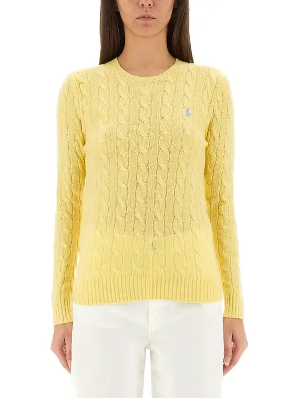 Polo Ralph Lauren Polo Sweater In Cable Knit Regular Fit - Yellow