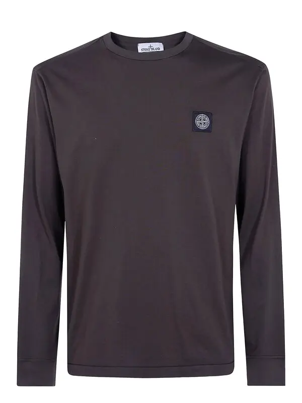 Stone Island Long-sleeve Stone Washed Jersey T-shirt - Coalgrey