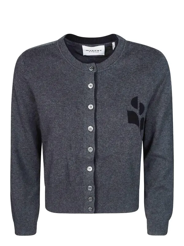 Isabel Marant Étoile Wool-cotton Blend Cardigan Sweater - Grigio