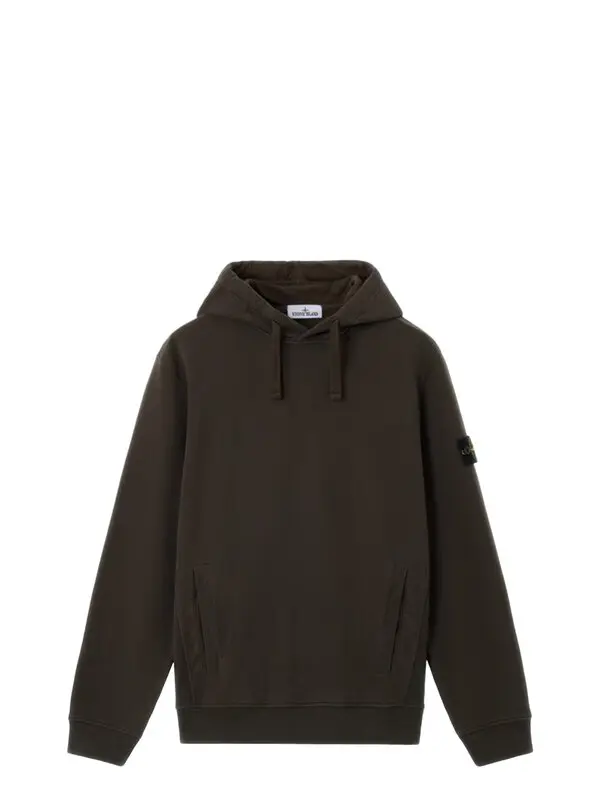 Stone Island Stone Badge Fleece Lined Crewneck Sweatshirt - Marrone