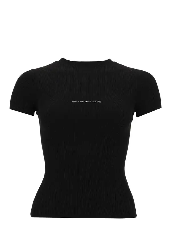 Alexander Wang Top Con Logo - Black