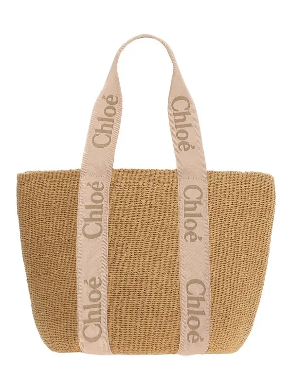 Chloé Woody Large Tote Bag - Beige
