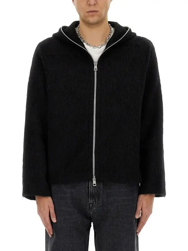 Our Legacy Felpa In Lana Con Zip - Black