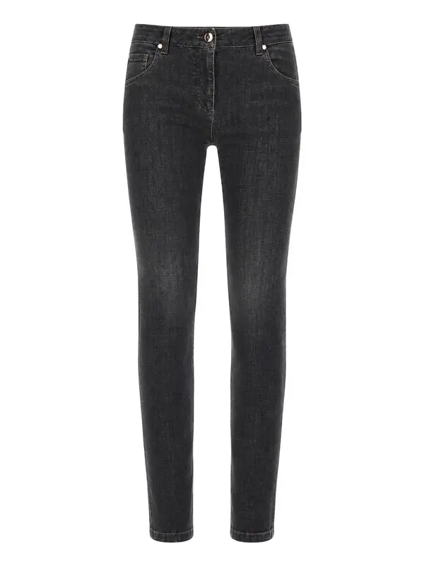 Brunello Cucinelli Slim Fit Five-pocket Jeans - Black