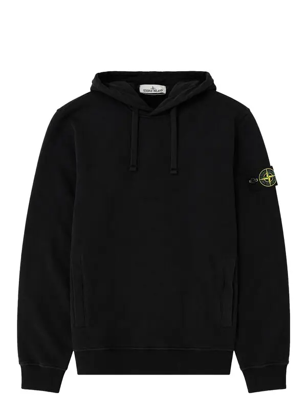 Stone Island Felpa Con Patch Logo - Black