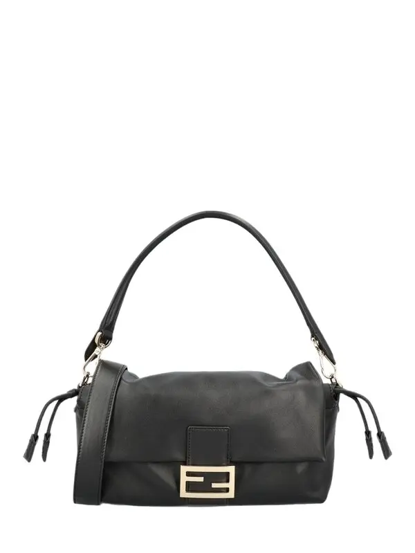 Fendi Baguette Medium Leather Handbag - Black