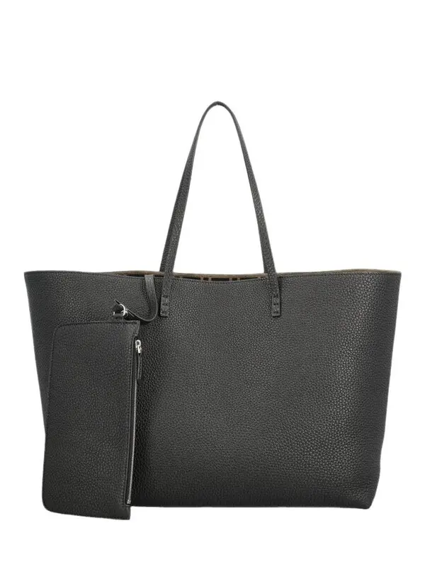 Fendi Roll Medium Leather Tote Bag - Black