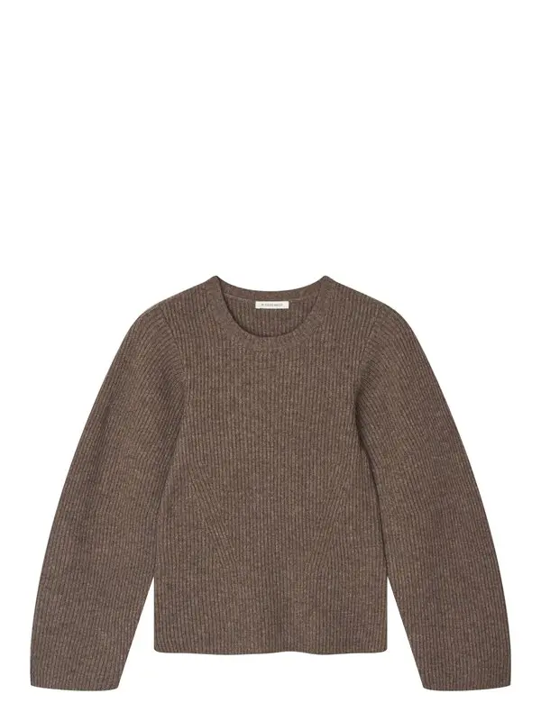 BY MALENE BIRGER Bianca Yak Wool Ribbed Cropped Sweater - Fosil