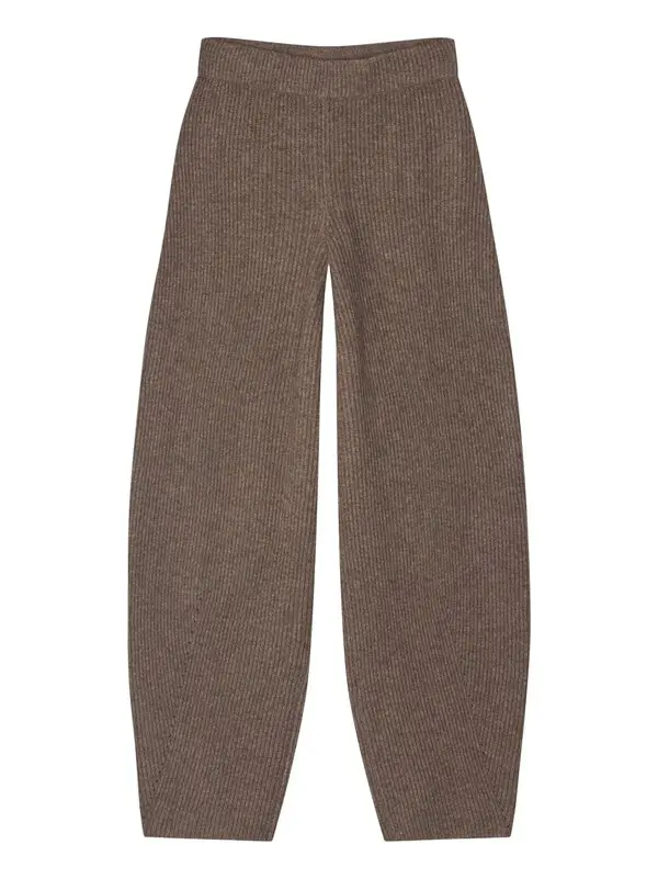 BY MALENE BIRGER Carmela Ribbed Wool Trousers - Fosil