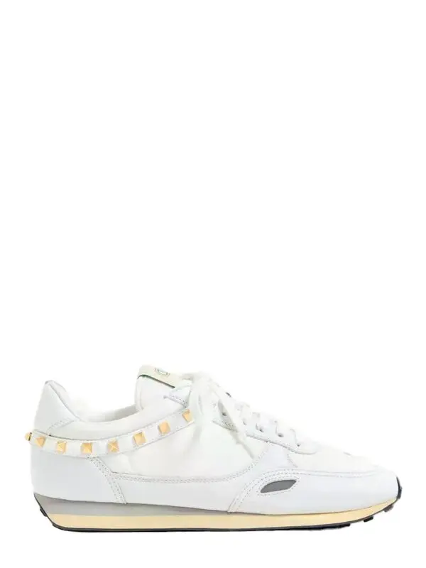 Valentino Garavani Stud Up Sneakers In Leather And Nylon - White