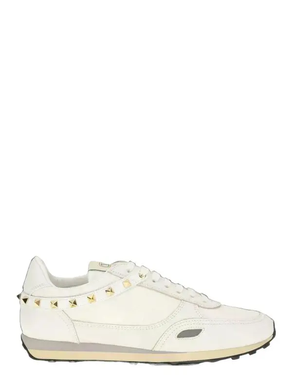 Valentino Garavani Studded Leather And Nylon Sneakers - White