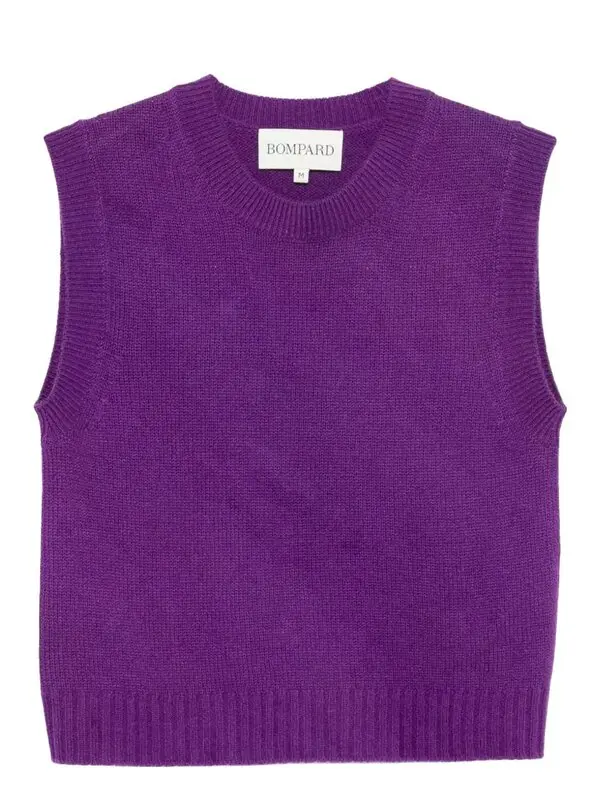Eric Bompard Round Neck Knitted Vest - Purple