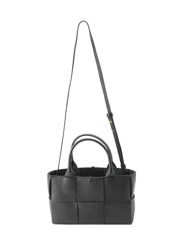 Bottega Veneta Lambskin Arco Tote Satchel - Black